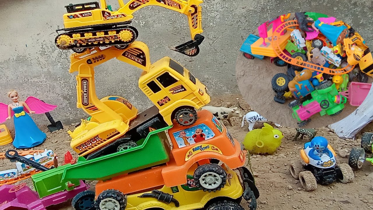 track & jcb wala cartoon | trolley and damper track loader toy | kids ...