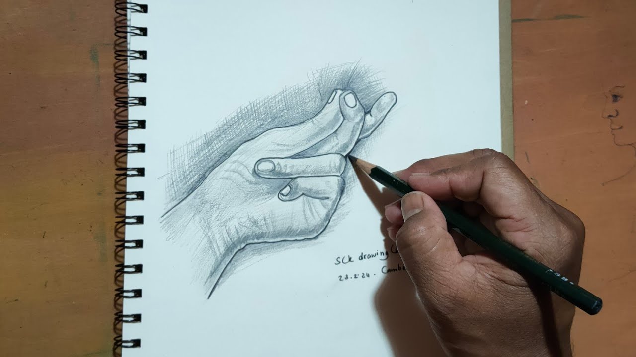 learn to draw the hand shade process - YouTube