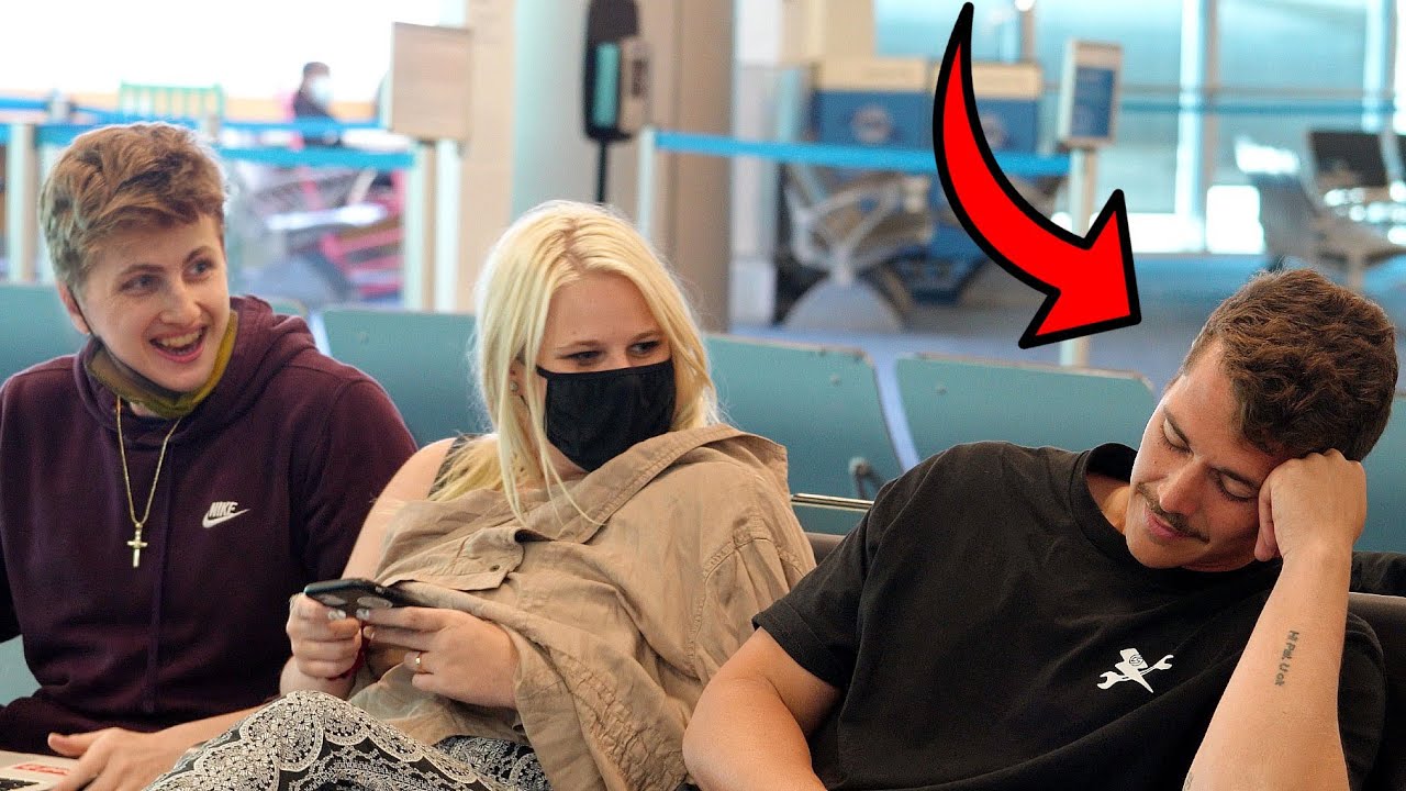 Snoring At The Airport Prank!! - YouTube