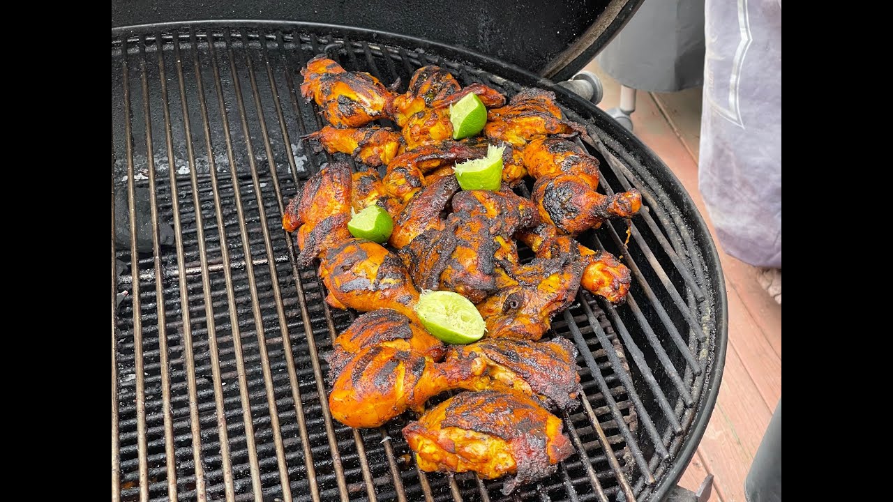 Mexican Style Grilled and Smoked Chicken made on the Weber Ranch Kettle ...