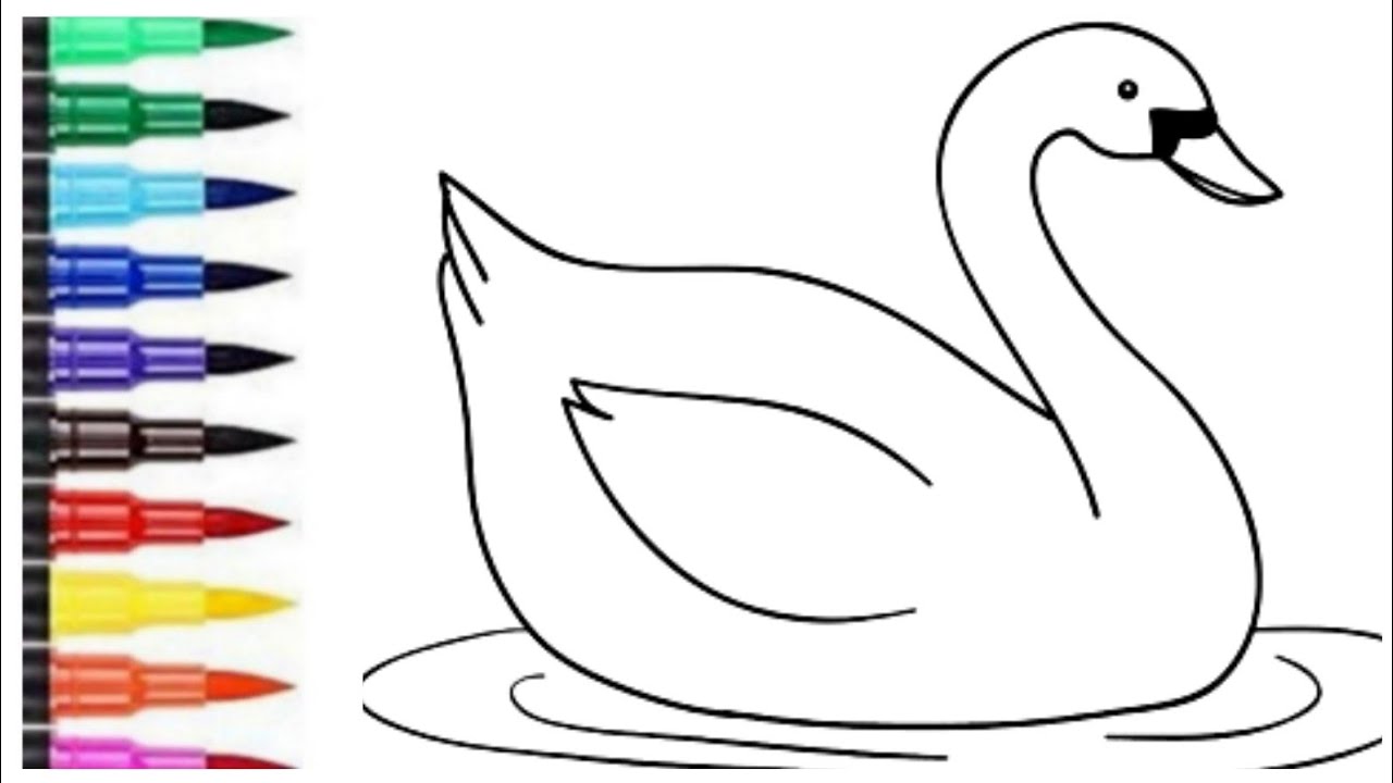 How to Draw swan 🦢 ||Easiest swan Drawing step by step drawings ...