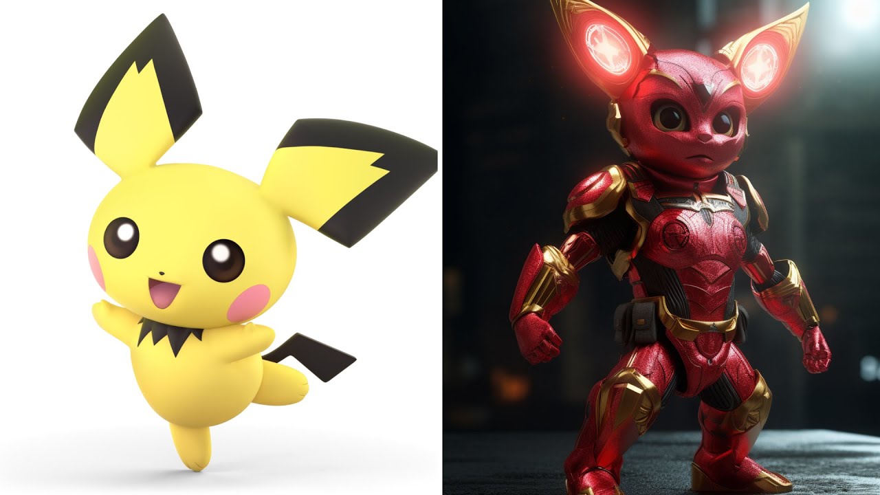 POKEMON CHARACTERS AS RED POWER RANGER VERSIONS - YouTube