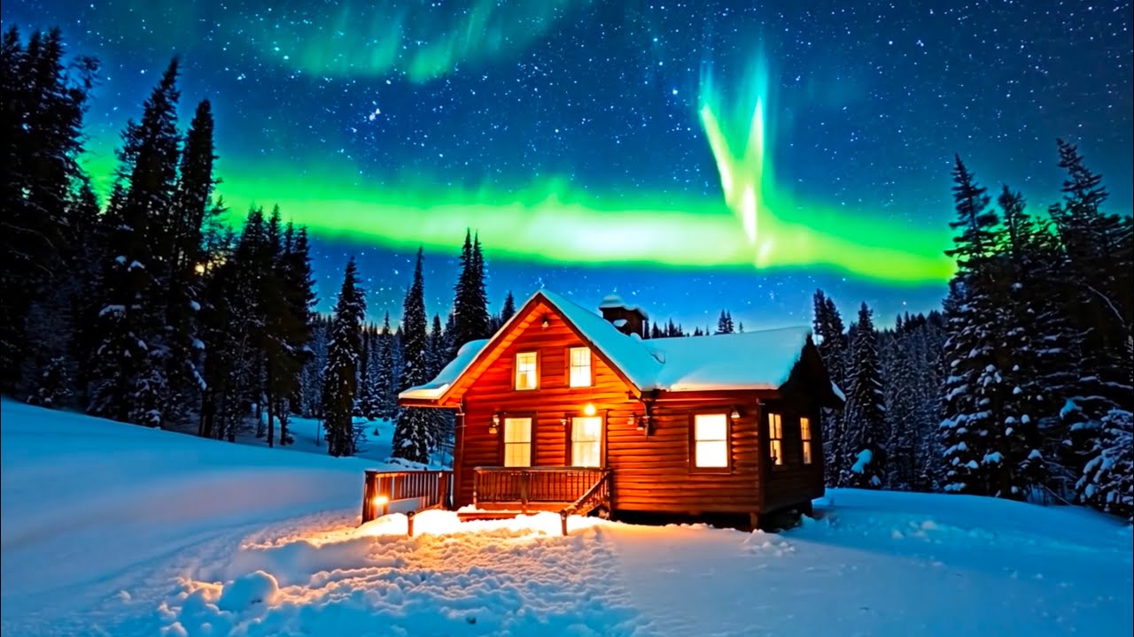 Enchanting Cinematic Journey:Aerial to Interior with Northern Lights 🌌 ...