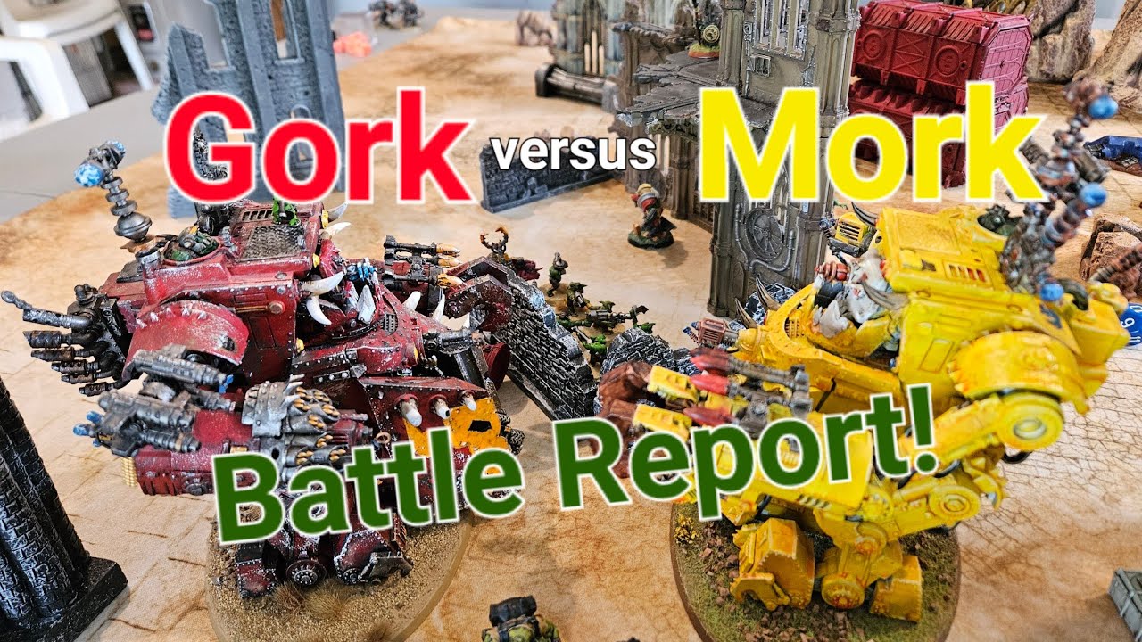 Who's da best? GORK or MORK?!? Ork on ork Warhammer 40K Battle Report ...