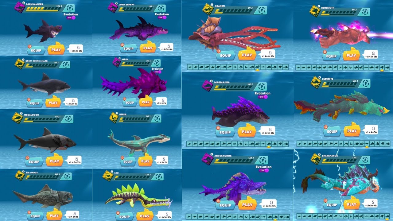 ALL ENEMY SHARK UNLOCKED AND ALL ENEMY SHAR GAMEPLAY - Hungry Shark ...