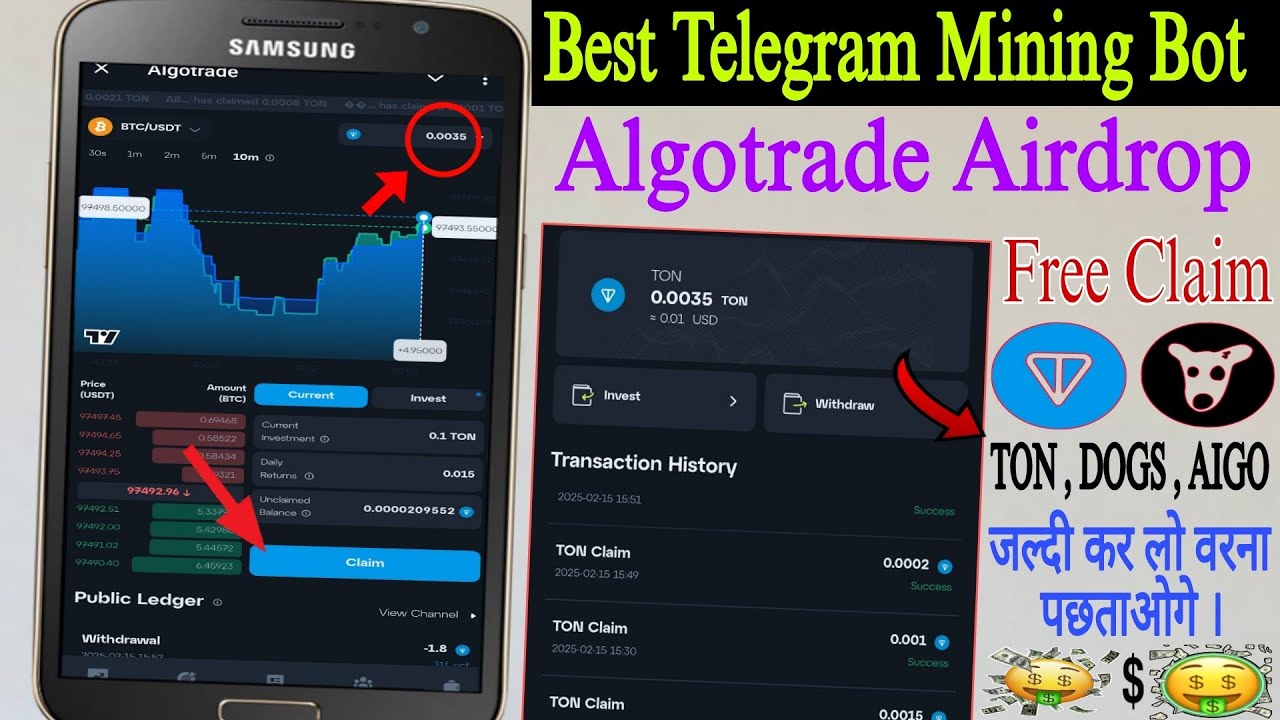 Telegram Best Mining Bot | Algotrade Airdrop New Update Claim Ton,Dogs ...