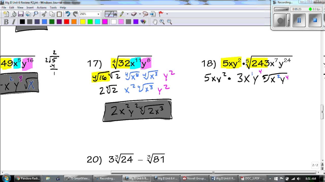 AT Algebra II Unit 6 Review #2 - Video 2 - YouTube