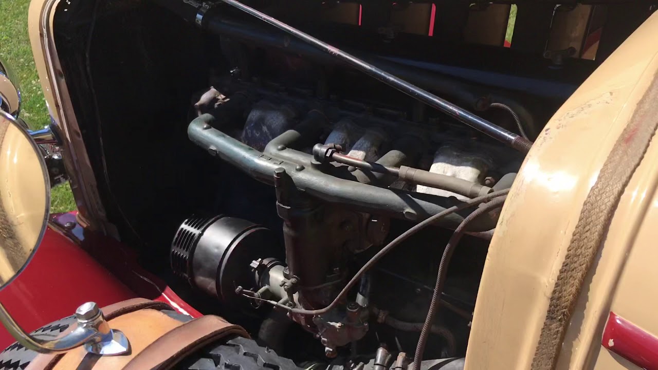 Buick 68C Phaeton 1933 mod straight eight engine - YouTube