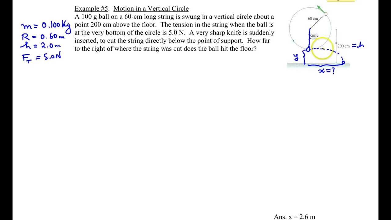 Chapter 5, Example #5 (Motion in a vertical circle) - YouTube