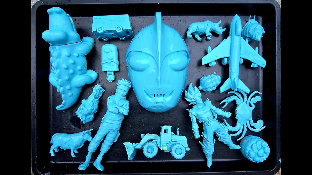Cleaning Ice Cream Mud Toys, Zebra, Ultraman, Thor, Toy Gun, Corn, Tayo ...