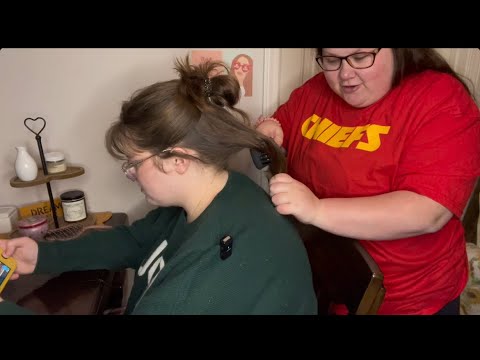 ASMR | hairplay- hair straightening, hair combing, hair styles, head ...