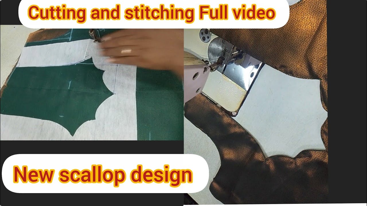 New scallop design cutting and stitching Full video #scallopdesign ...