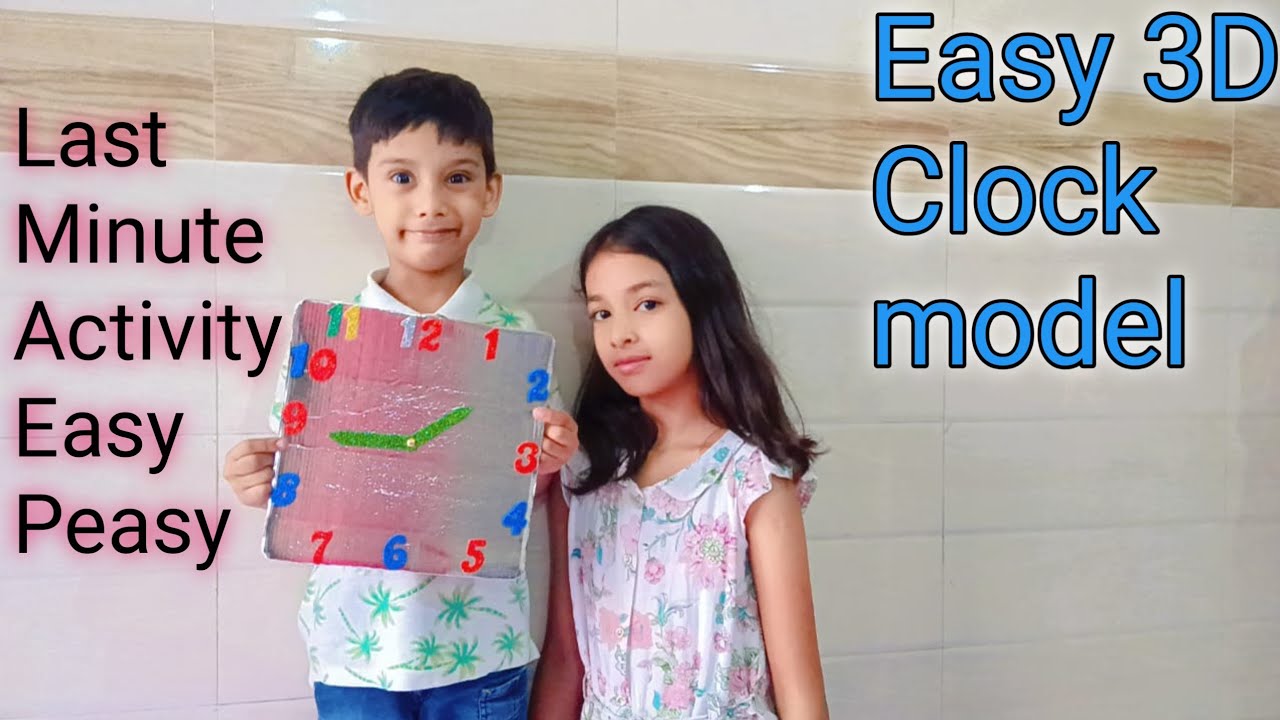 3D clock model activity// #3D clock //3d wall clock model for school ...