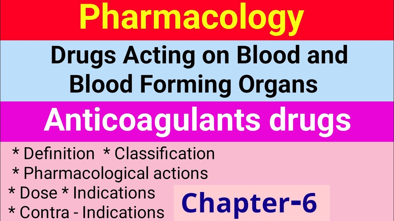 Anticoagulant Drugs !! Pharmacology !! Classification of anticoagulants ...