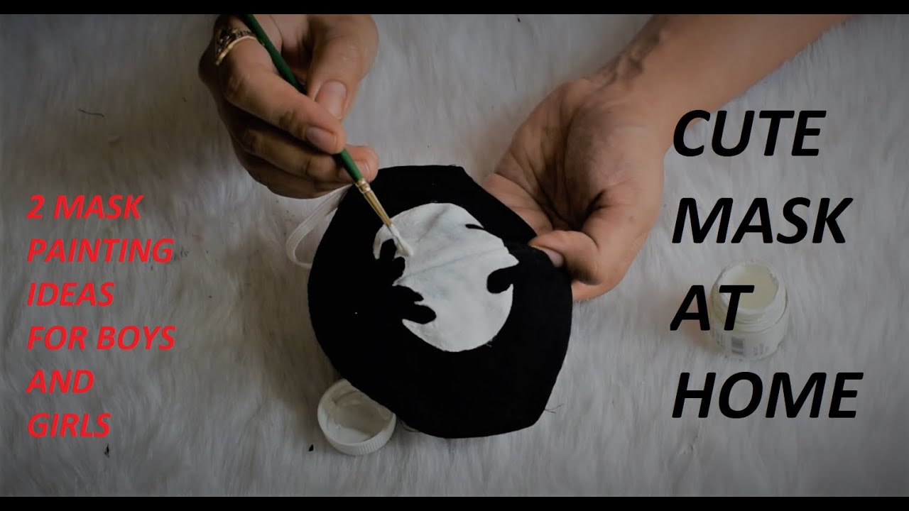 HOW TO MAKE CUTE MASK FOR KIDS AT HOME | DIY FACE MASK PAINTING FOR ...