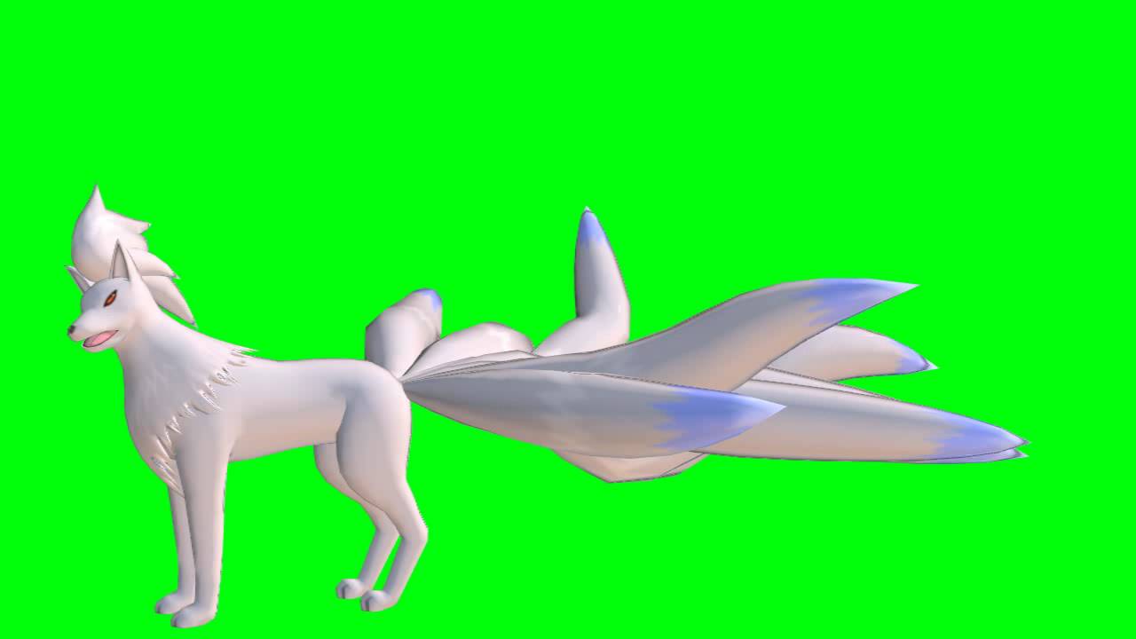 Ninetales animated 2 right (pokemon) chroma - YouTube
