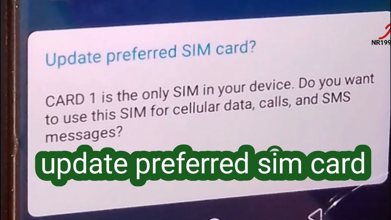 update preferred sim card problem solve - YouTube