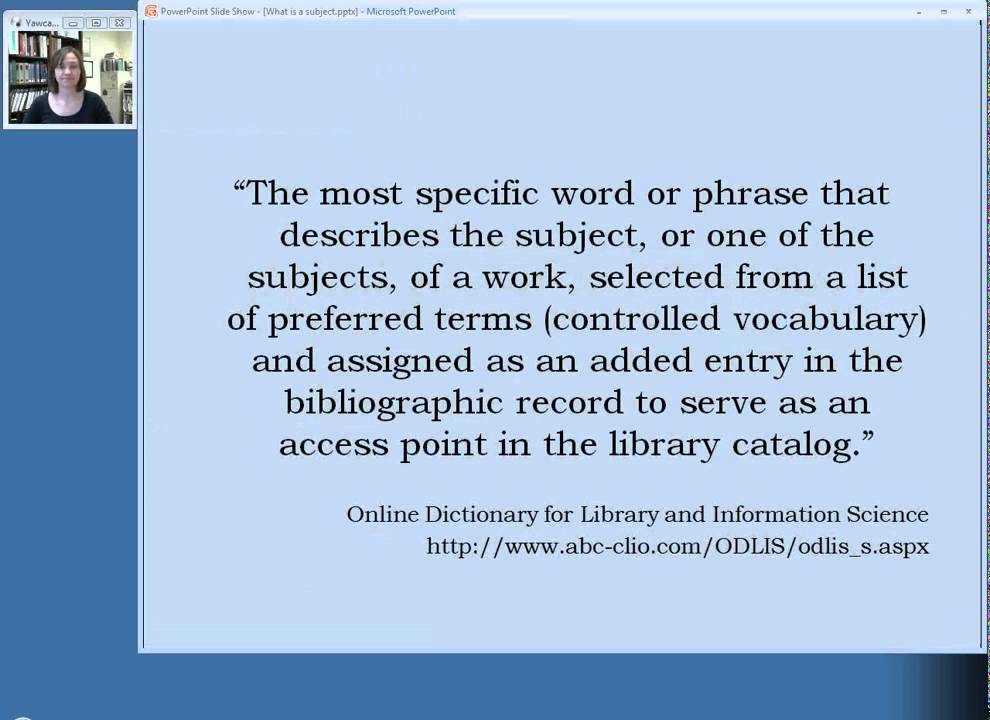 Library of Congress Subject Headings: Lesson 1, Section 1 - YouTube