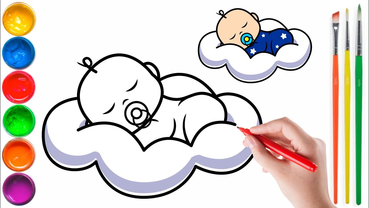 HOW TO DRAW A CUTE 😴SLEEPING 👶BABY | EASY STEP BY STEP | MINNIE FINGERS ...