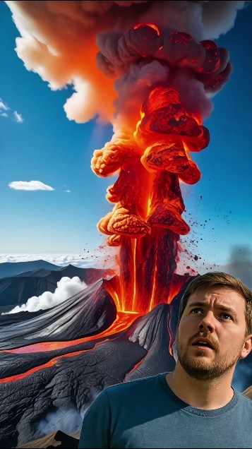 Mr beast Village trapped in a volcano video 🌋😲#volcano#lava#mrbeast# ...