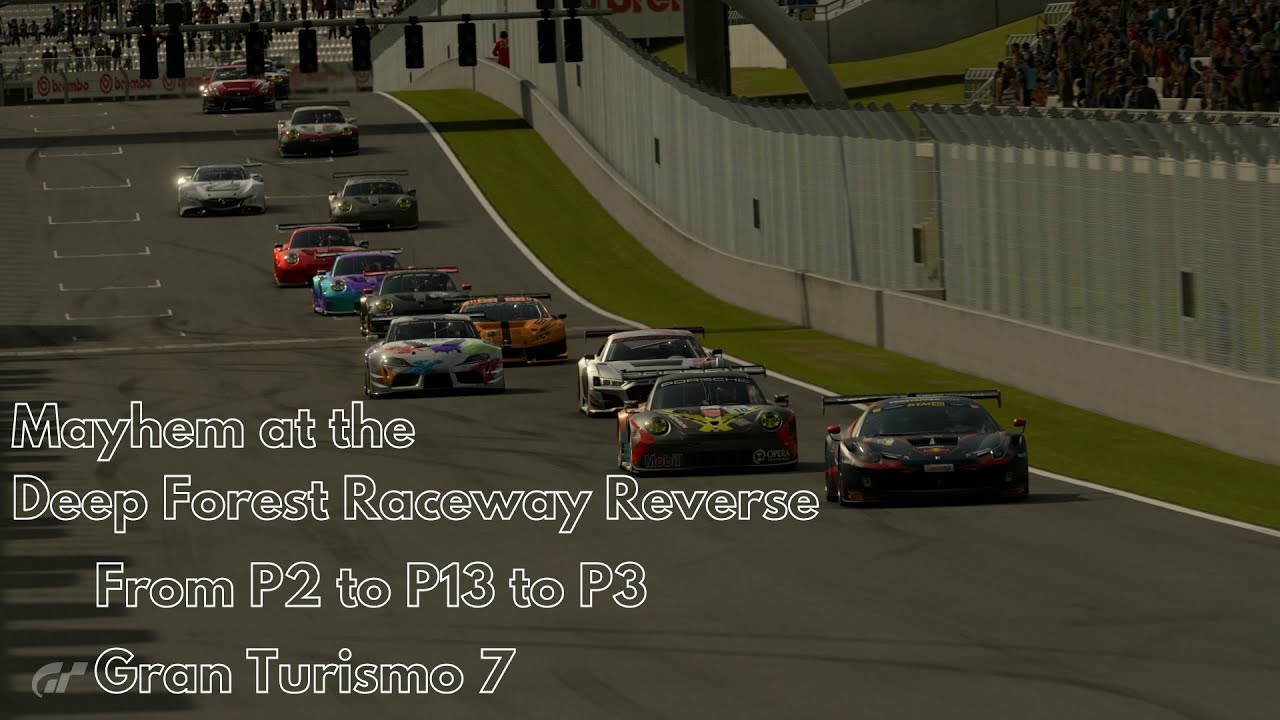 Mayhem in the first turn at Deep Forest Raceway Reverse || Group 3 ...