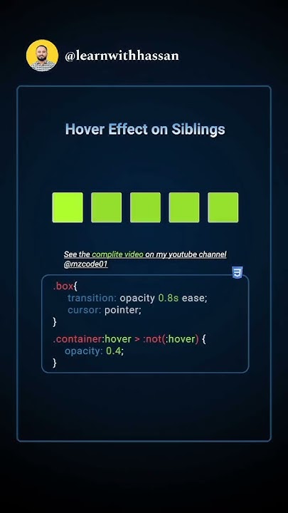 Hover Effect on Siblings. ️#shorts #fiverr #cssanimation #html5 #upwork #fiverr #onlinework # ...