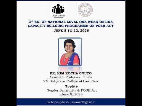 Gender Sensitivity  POSH Act | Dr. Kim Couto