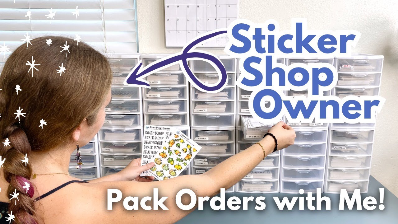 (part 2) Pack Stickers Orders with Me! Planner Sticker Shop Livestream ...