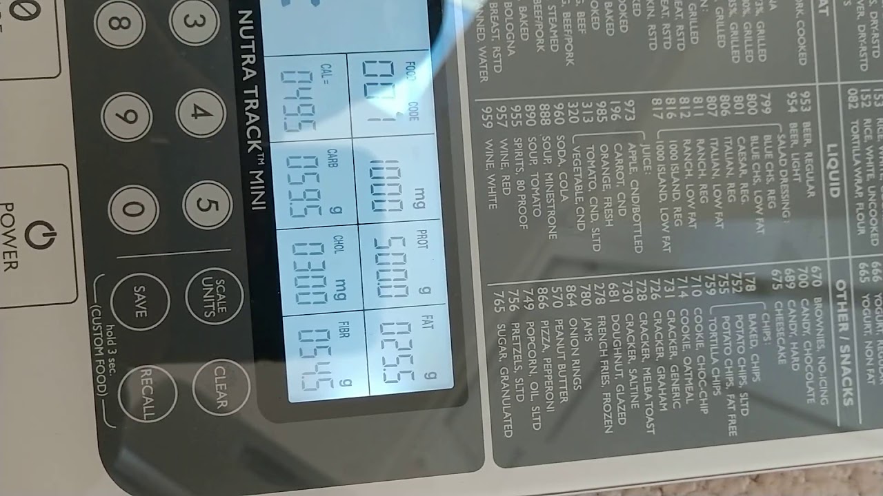 Adding a custom food to the NutraTrack Mini - YouTube