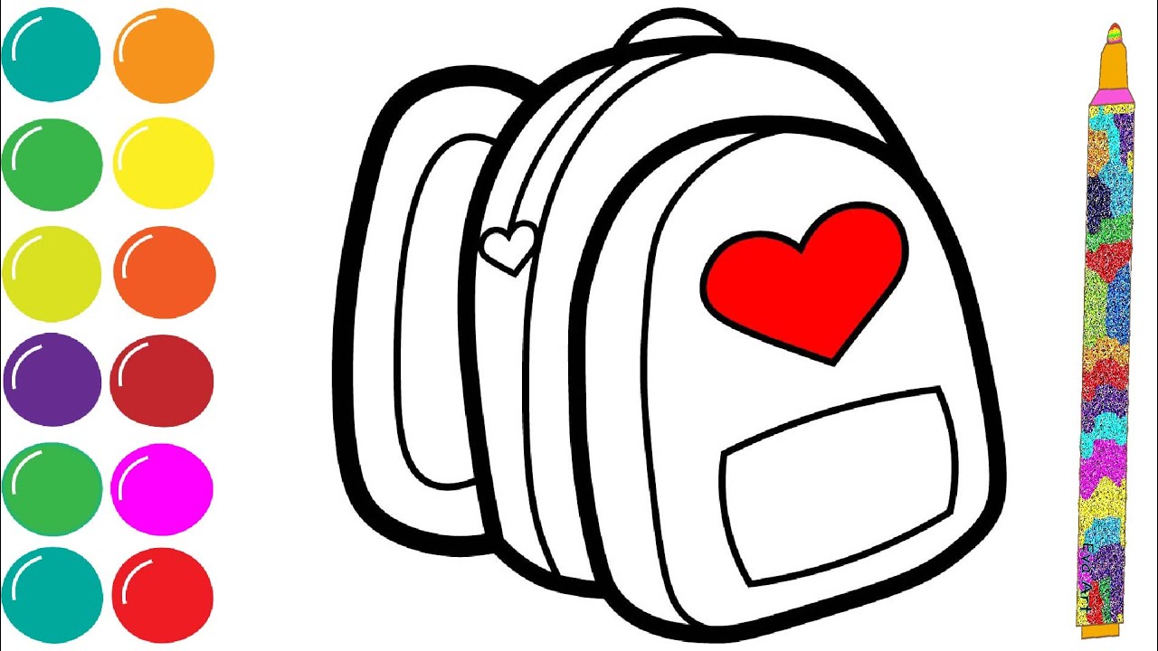How to Draw School Bag | Easy Kids Drawings | Eva Art - YouTube