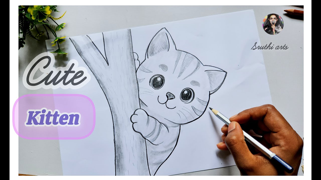 Adorable Kitten Pencil Drawing Tutorial Easy | Step-by-Step Guide for ...