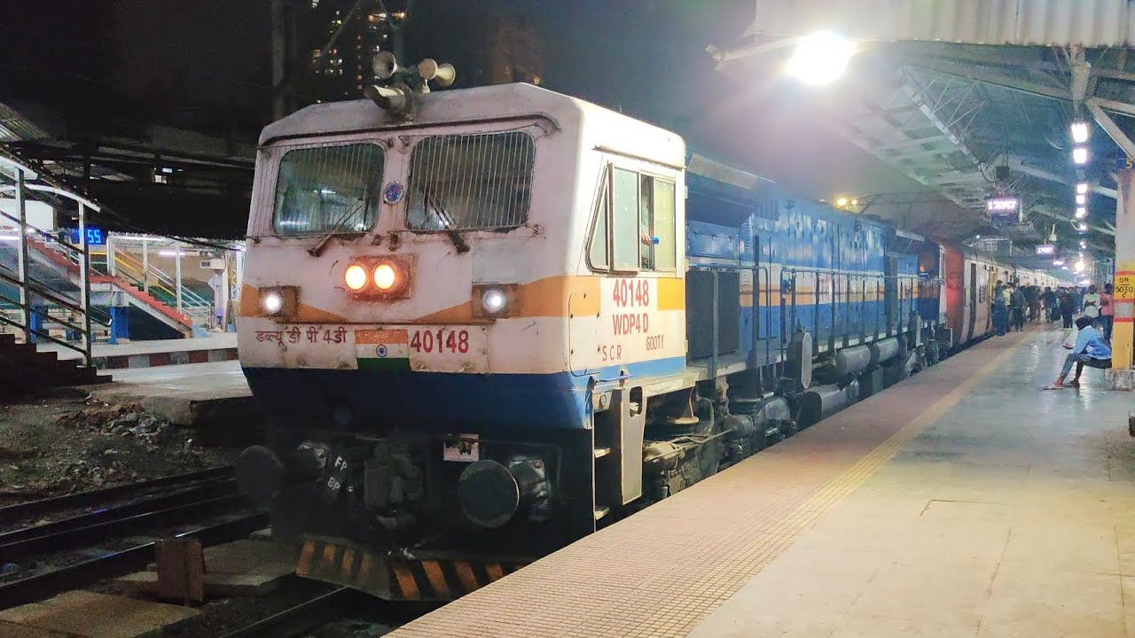 17057 DEVAGIRI EXPRESS DEPARTS DADAR WITH GREAT HUMMING EMD NOISE OF ...