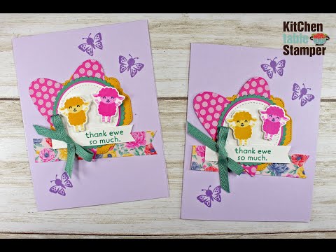 Stampin' Up! Hippo Happiness Thank Ewe Card Tutorial with Kitchen Table Stamper
