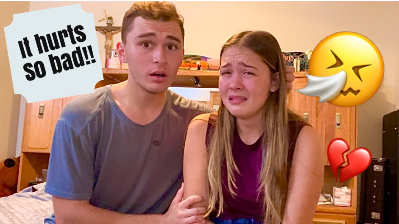 CRYING WITH BAD PERIOD PRANK ON BOYFRIEND (ADORABLE) - YouTube