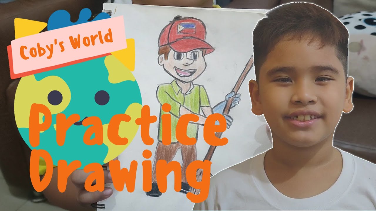 Coby's World EP1 Drawing a Man Sweeping with Broom - YouTube