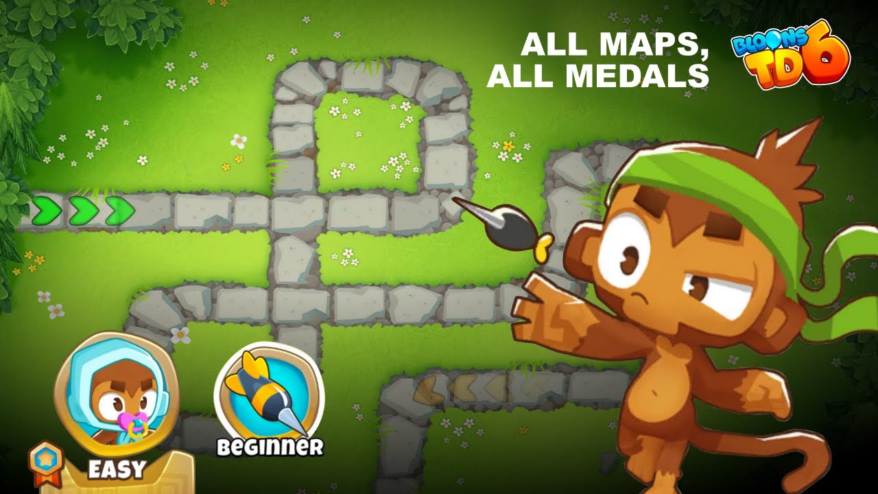 BTD6 All Maps, All Medals | Easy - Beginner - YouTube