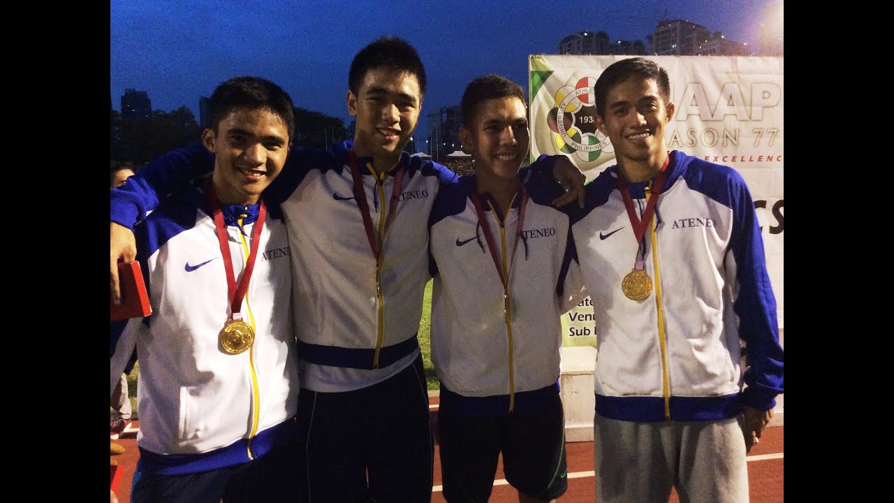 UAAP 77 Track and Field 4x400m relay for men Ateneo de Manila GOLD ...