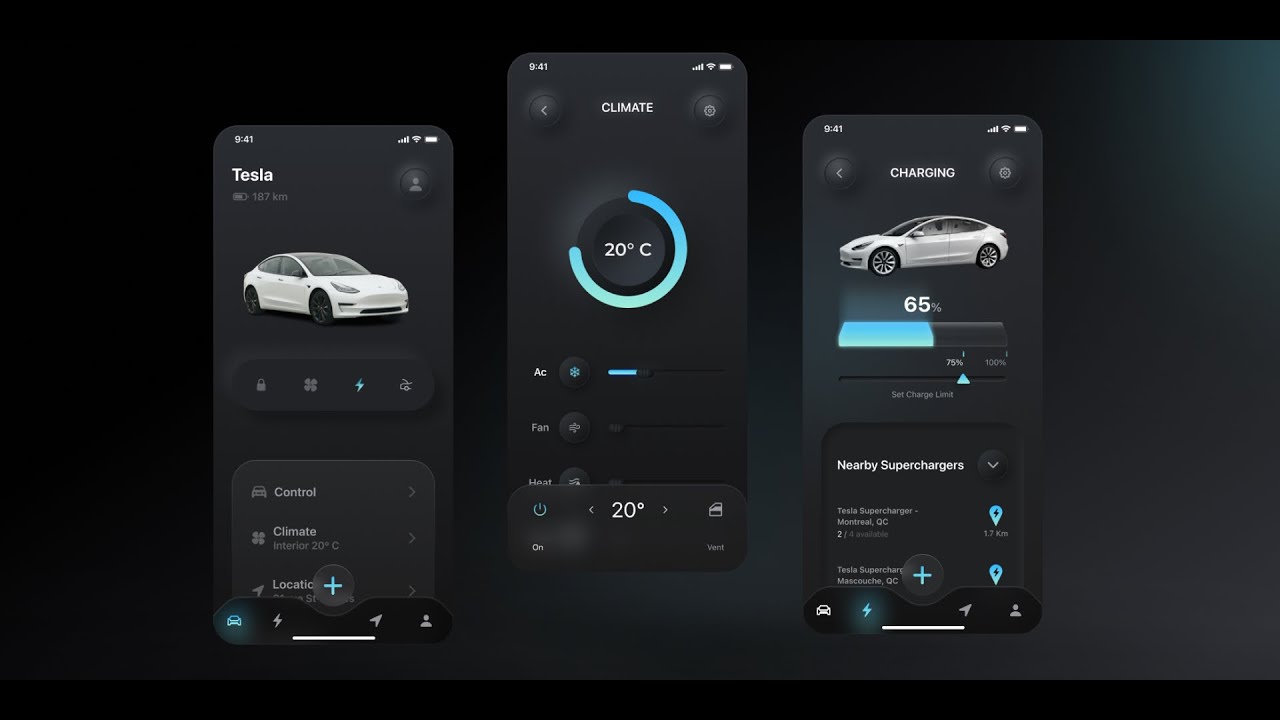 TESLA APP DESIGN FLOW - YouTube