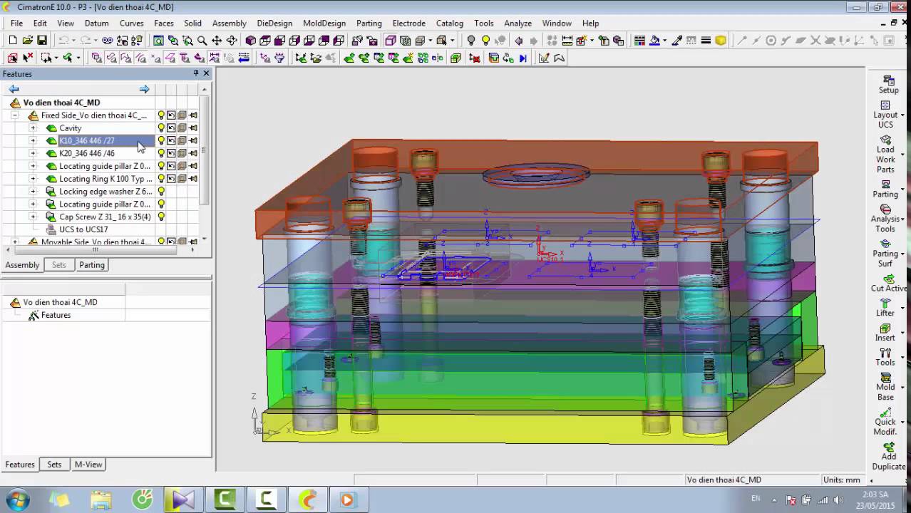 Thiết kế khuôn trên cimatron e10 và moldflow 2014 part1 - YouTube