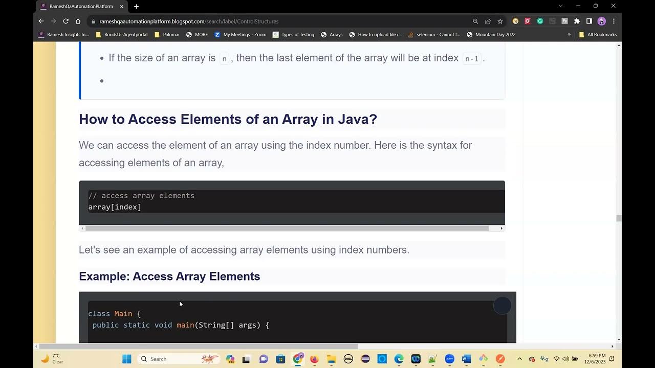 Corejava Arrays Demo Programs Dec 06 2023 Youtube