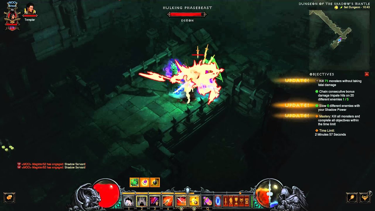[Diablo 3: RoS] Mastered Set Dungeon - Shadow's mantle - YouTube