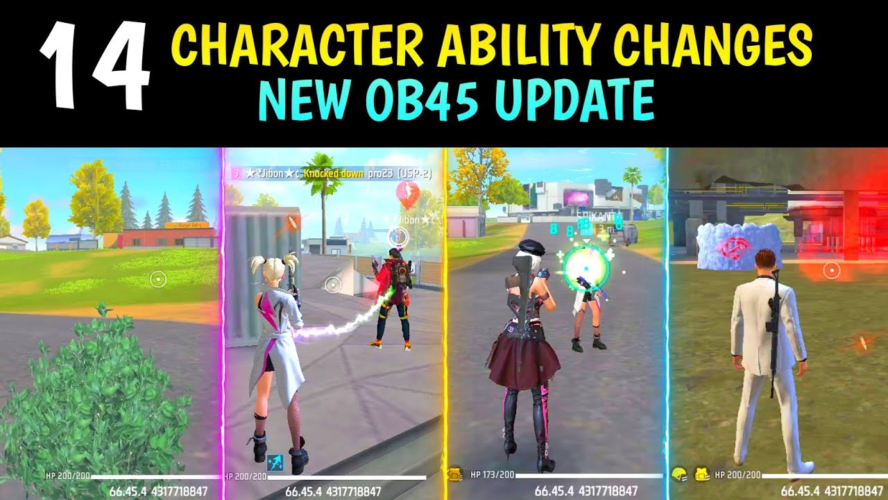 14 CHARACTER ABILITY CHANGES IN NEW OB45 UPDATE - GARENA FREE FIRE ...