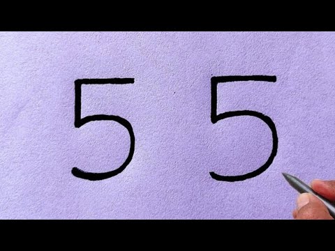 How to draw Rabbit From Number 55 || Rabbit Drawing Easy Step by Step ...