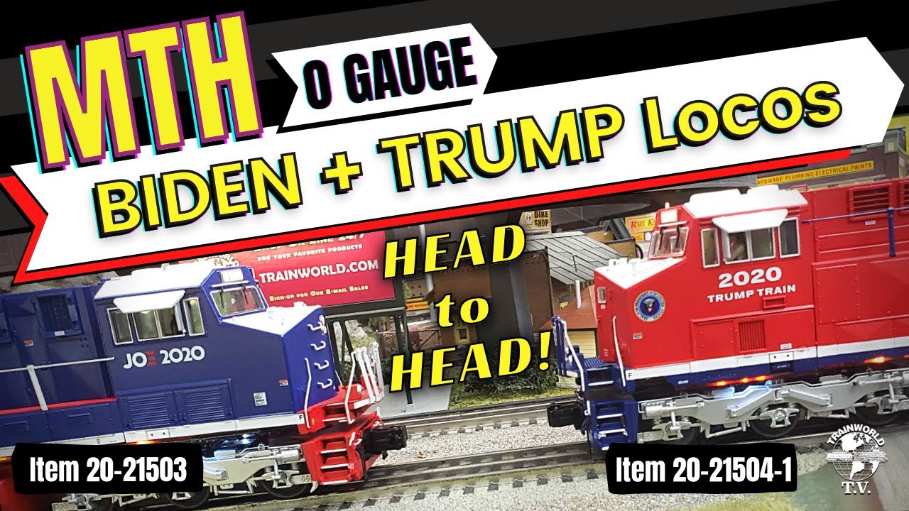 O Gauge MTH RNC Donald Trump & DNC Joe Biden Diesel Locomotives - YouTube