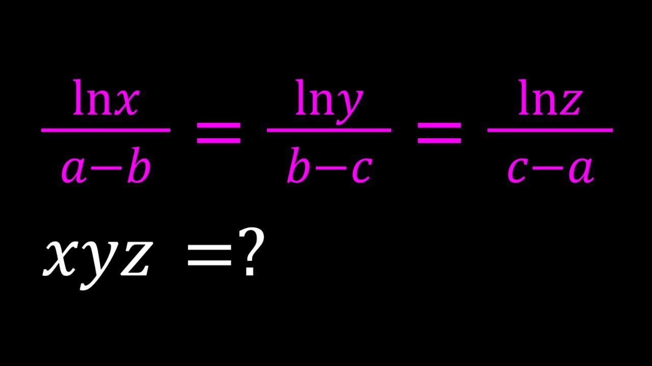 Solving a Logarithmic Equation Using Ratios - YouTube