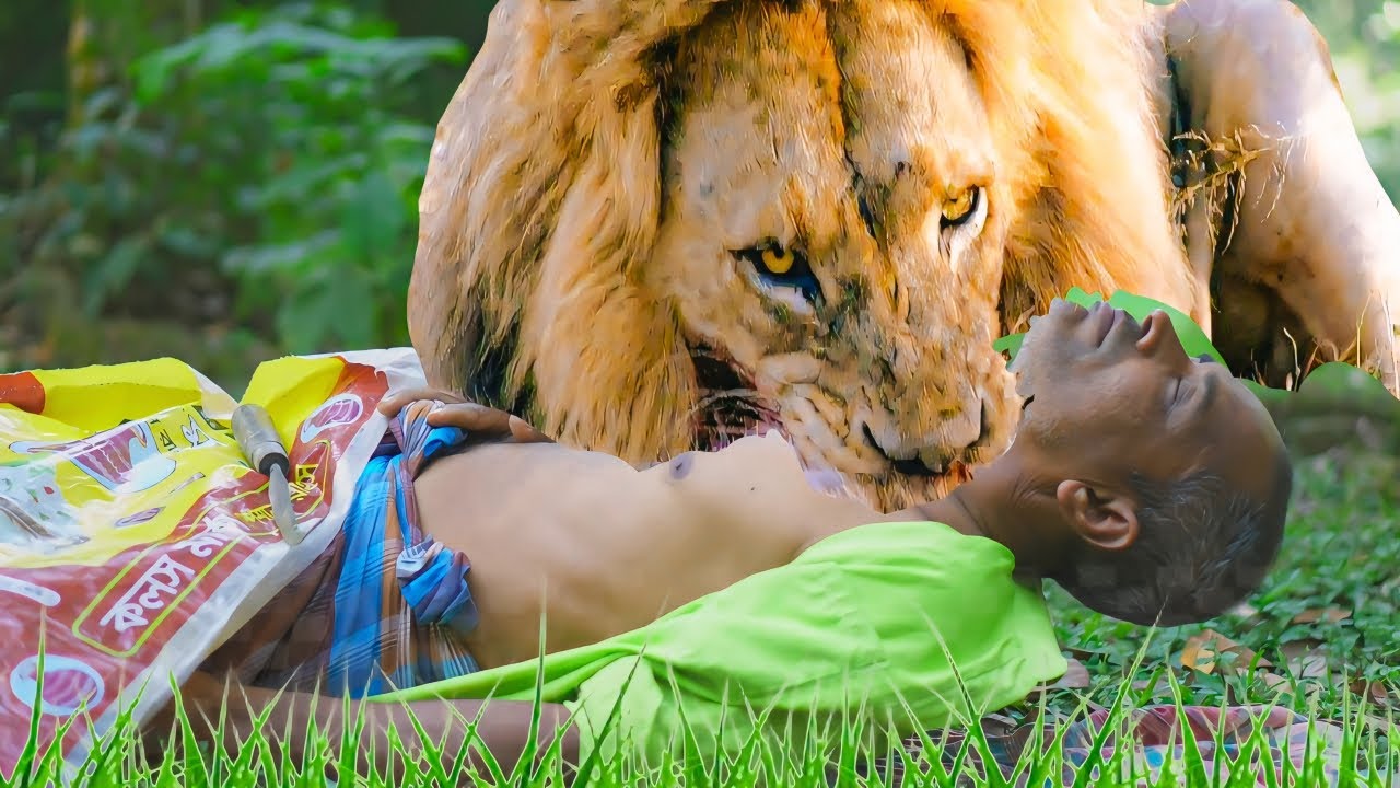 Lion Attack Man in Forest Lion Attack Hunter Lion Attack Stories Part ...