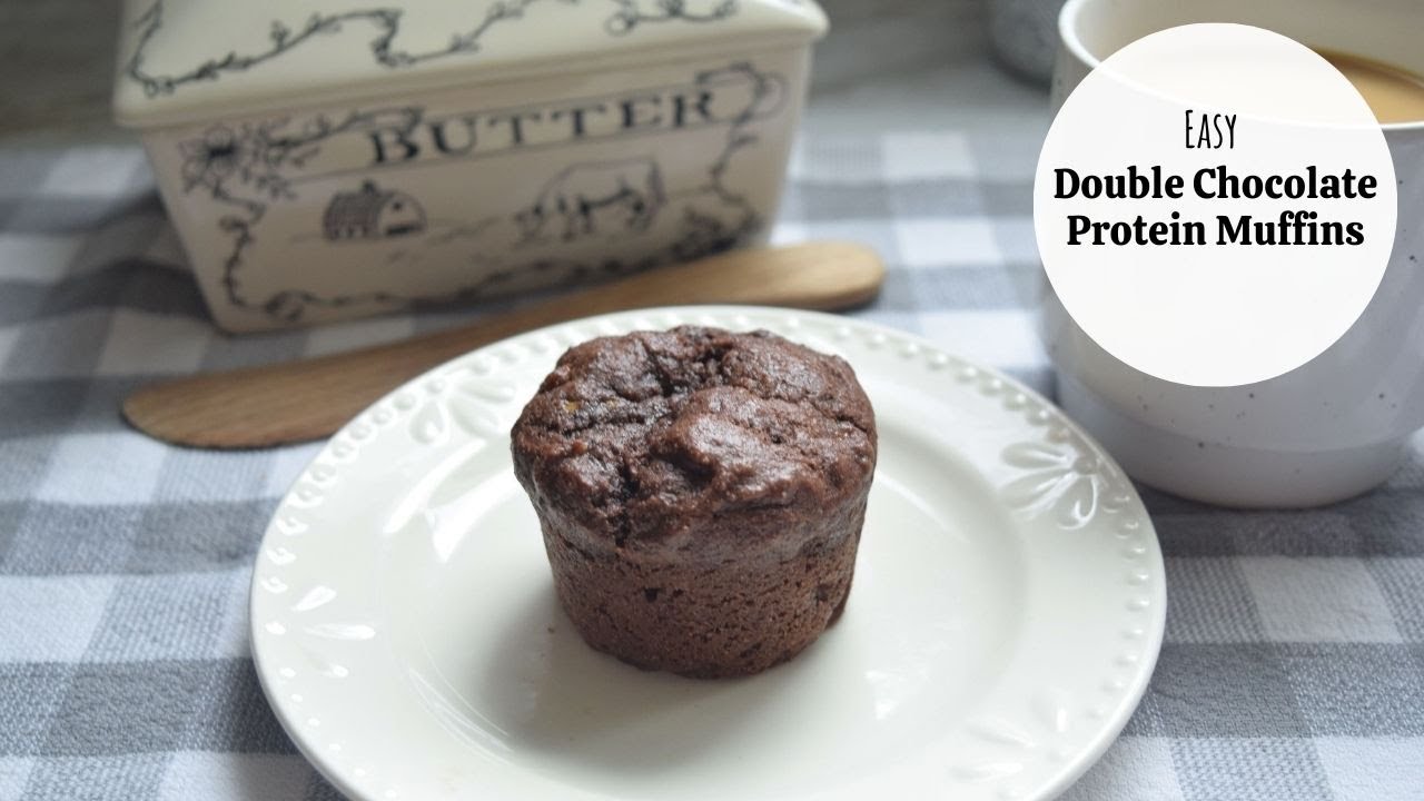 Easy Double Chocolate Protein Muffins - YouTube