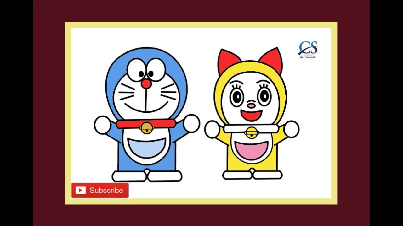 Doraemon & Doreme cartoon drawing for kids - Chitro Srijon - YouTube