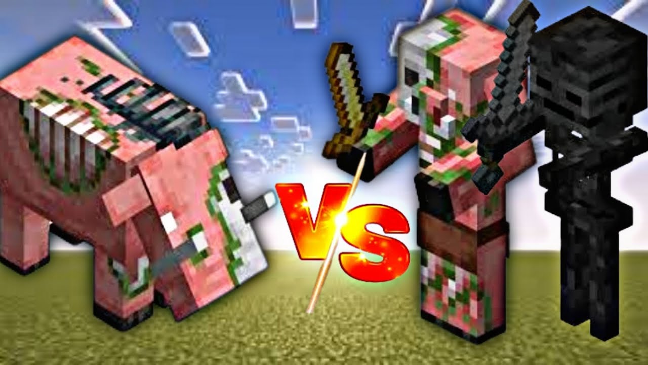 Zoglin vs zombified piglin. wither skeleton (Minecraft Pocket edition ...