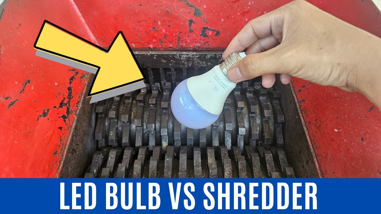 LED BULB VS FAST SHREDDER! AMAZING VIDEO! | Dropping Led Bulb into the ...